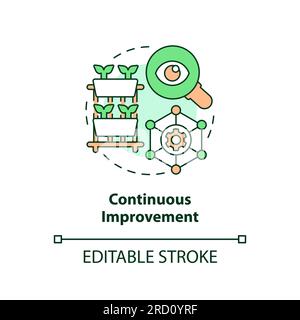 2D customizable continuous improvement line icon concept Stock Vector ...