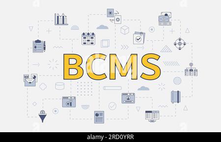 bcms business continuity management system concept with icon concept ...