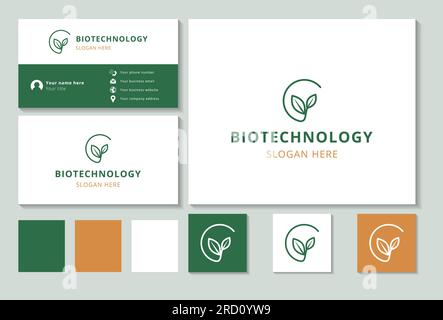 Biomaterial logo design with editable slogan. Branding book and ...