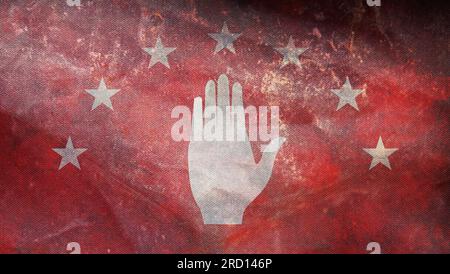 retro flag of Northeast Caucasian Caspian Aghul people with grunge ...