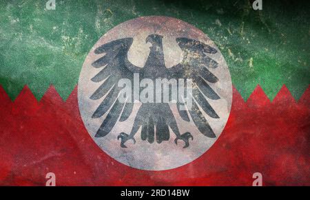 retro flag of Northeast Caucasian Caspian Aghul people with grunge ...