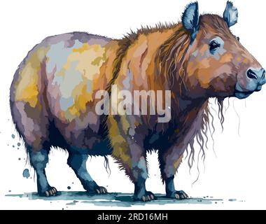 Capybara watercolor painting funny cute Stock Vector Image & Art - Alamy