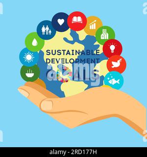 Sustainable Development Global Goals. Abstract Brochure design. Vector ...