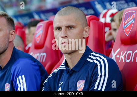 Coach Dawid Szwarga of Rakow Czestochowa seen during Eliminations UEFA Champions League 2023/ ...