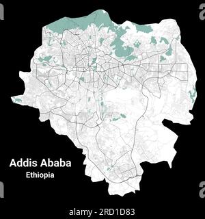 City Map Addis Ababa Ethiopia Africa vector illustration black white ...