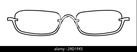 Slim Rectangular frame glasses fashion accessory illustration. Sunglass ...