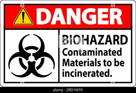 Biohazard Danger Label Biohazard Contaminated Materials To Be ...