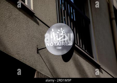 notaires france text golden signage brand of notary office french logo ...
