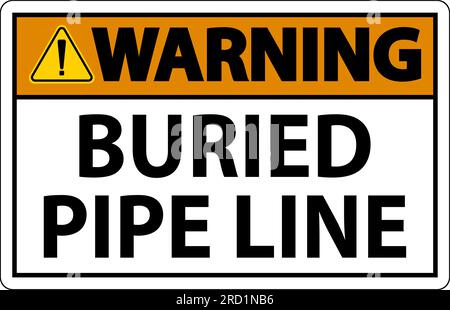 Warning Sign Buried Pipe Line On White Background Stock Vector Image ...