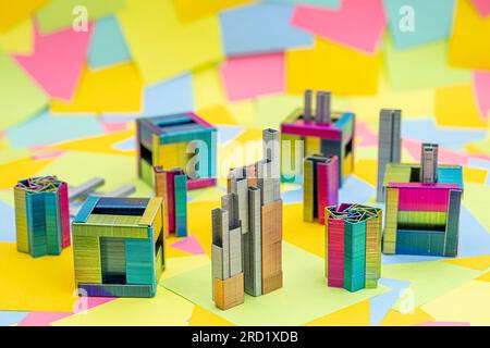 creativity to make staples in different forms with a background of ...