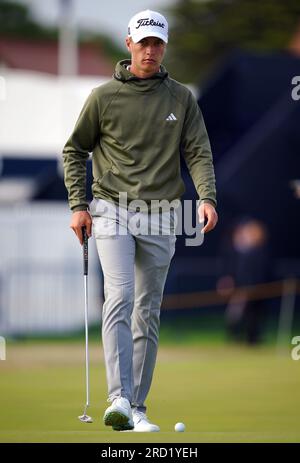 Germany's Tiger Christensen on the 2nd green during a practice round ...