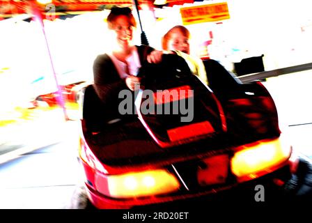 Dodgem cars at The Hoppings funfair, Newcastle upon Tyne Stock Photo ...