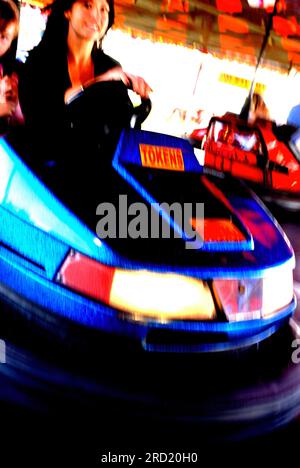 Dodgem cars at The Hoppings funfair, Newcastle upon Tyne Stock Photo ...