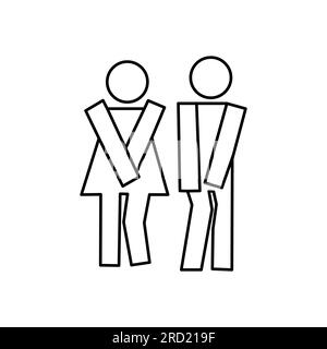 Funny WC,Toilet,Restroom door plate symbols.Man and woman toilet icon ...