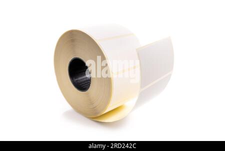 Barcode sticker roll for product price isolated on white background ...