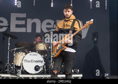 Andy Hopkins of The Enemy performing at TRNSMT at the Glasgow Green ...