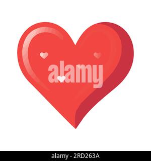 Multicolored hearts on a white and pink background with copy space ...