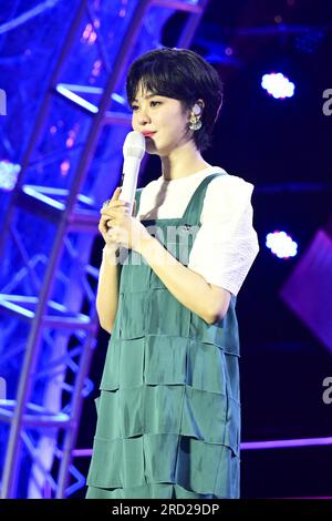 Chinese singer Yu Kewei performs during the closing ceremony of the ...