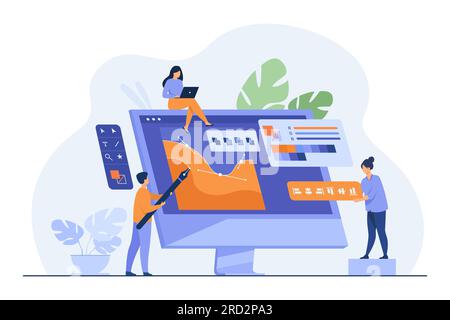 Digital designers team drawing with pen Stock Vector Image & Art - Alamy