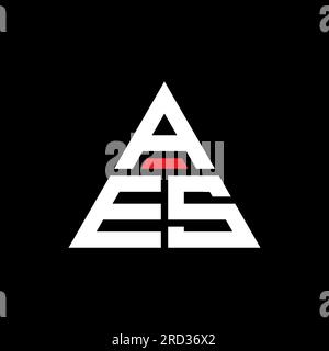 AES triangle letter logo design with triangle shape. AES triangle logo ...