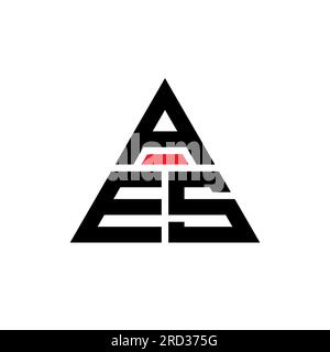 AES triangle letter logo design with triangle shape. AES triangle logo ...