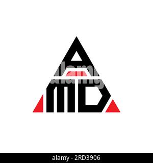 AMD triangle letter logo design with triangle shape. AMD triangle logo ...