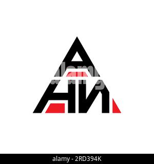 AHN triangle letter logo design with triangle shape. AHN triangle logo ...