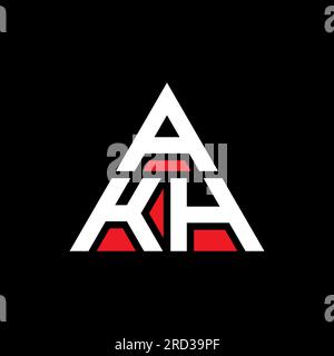 AKH triangle letter logo design with triangle shape. AKH triangle logo ...