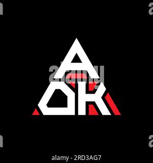 AOK triangle letter logo design with triangle shape. AOK triangle logo ...