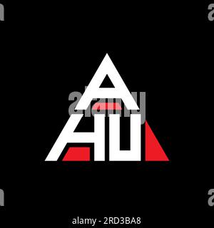 AHU triangle letter logo design with triangle shape. AHU triangle logo ...
