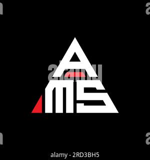 AMS triangle letter logo design with triangle shape. AMS triangle logo ...