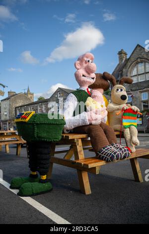 Hawes, North Yorkshire. 17 July 2023. The Hawes Yarnbombers, a local ...