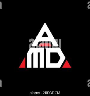 AMD triangle letter logo design with triangle shape. AMD triangle logo ...