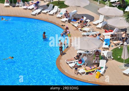 Sochi, Russia - June 1. 201 a swimming pool on territory of Sochi Park ...