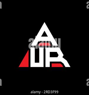AUR triangle letter logo design with triangle shape. AUR triangle logo ...