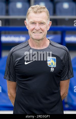 Westerlo's goalkeeper coach Paul Peeters pose for a team picture, at ...