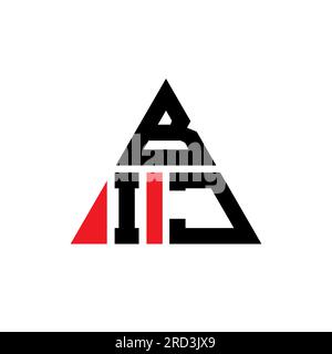 BIJ triangle letter logo design with triangle shape. BIJ triangle logo ...