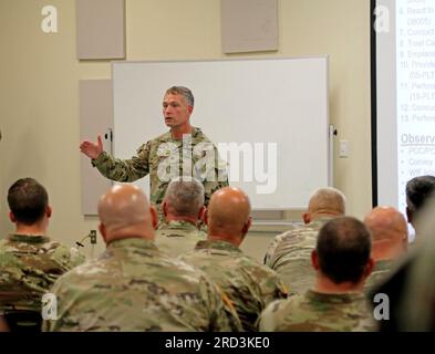 Col. William Shoemate II, the 188th IN BDE commander, discusses the ...