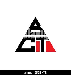 BCT triangle letter logo design with triangle shape. BCT triangle logo ...