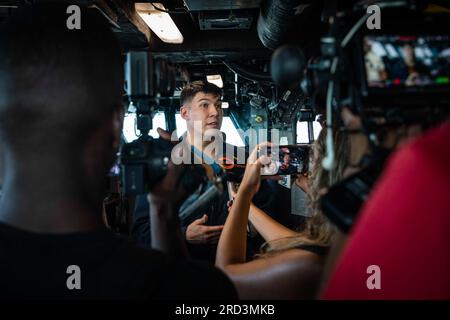 230628-N-CJ603- NASSAU, The Bahamas (June 28, 2023) Sailors man the ...
