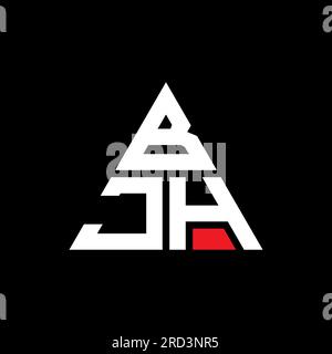BJH triangle letter logo design with triangle shape. BJH triangle logo ...