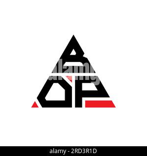 BOP triangle letter logo design with triangle shape. BOP triangle logo ...