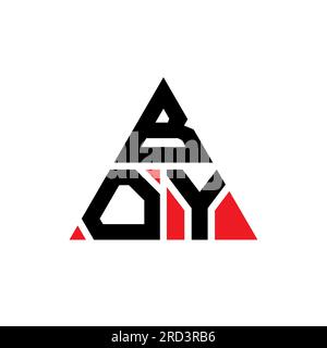BOY triangle letter logo design with triangle shape. BOY triangle logo ...