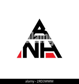 BNH triangle letter logo design with triangle shape. BNH triangle logo ...