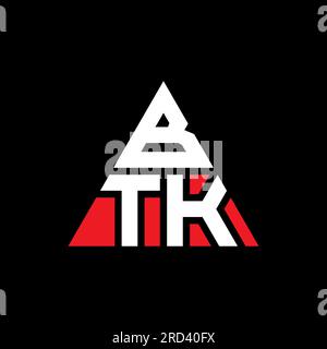 BTK triangle letter logo design with triangle shape. BTK triangle logo ...