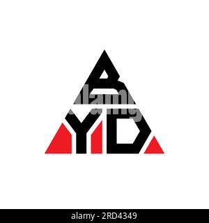 BYD triangle letter logo design with triangle shape. BYD triangle logo ...