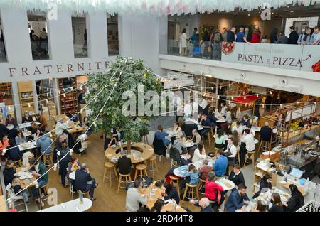 Interior of Eataly Italian food hall in Liverpool Street, London, UK ...