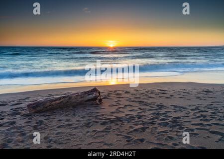 Sunset on Moonstone Beach Stock Photo - Alamy