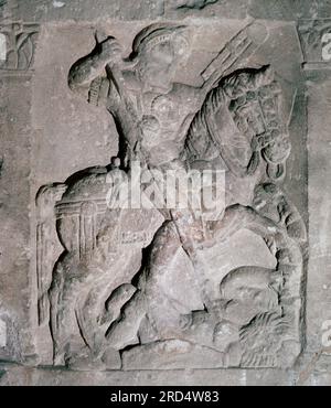 Tombstone of Sextus Valerius Genialis in Cirencester (Corinium) museum ...