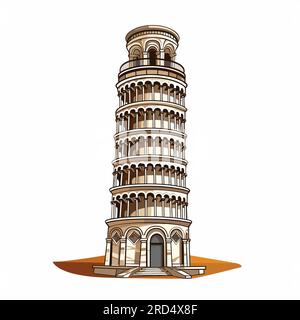 Leaning tower of Pisa clipart, illustration vector Stock Vector Image ...